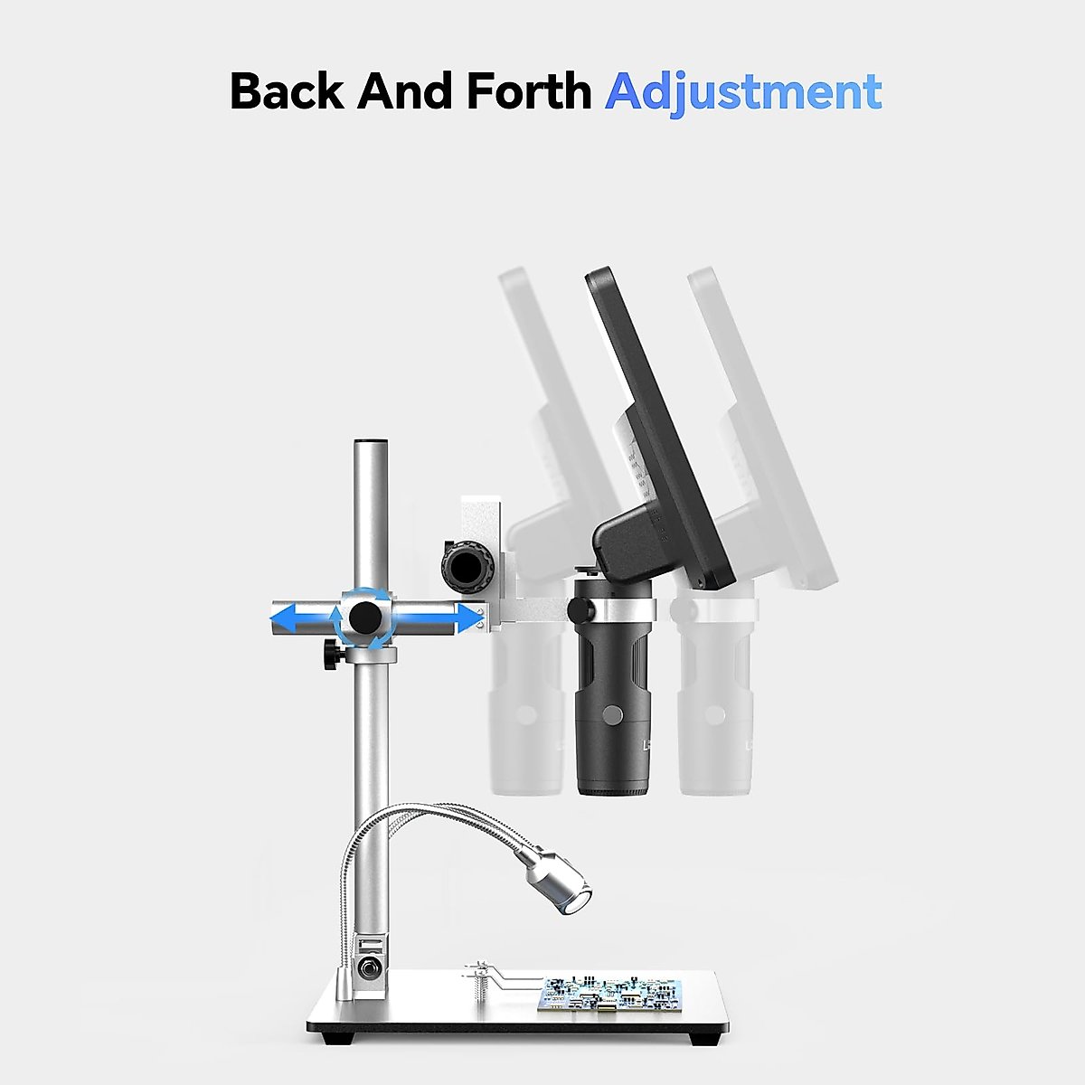 TOMLOV Digital Microscope 13" Pro Boom Stand Base BS04, 42MM(1.65INCH) Diameter Holder Ring for DM401 DM402 Pro Max DM9 DM201 DM202 DM501 Arm LCD Coin Microscope 2k Digital Magnifier
