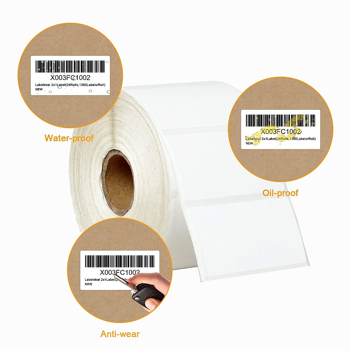 【15600 Labels/12 Rolls】 Labelebal 2" x 1" Direct Thermal Label (51mm x 25mm) Multipurpose Shipping Address Barcodes Labels Compatible for Zebra & Rollo Desktop Label Printer (1300 Labels/Roll)