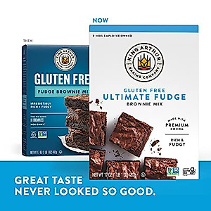King Arthur, Gluten Free Fudge Brownie Mix, Certified Gluten-Free, Non-GMO Project Verified, Certified Kosher, 17 Ounces