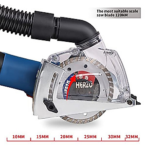 HERZO Dust Shroud Dust Extraction Cutting Guard for 5 inch and 4-1/2 inch Angle Grinder