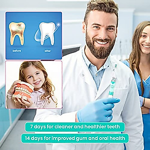 SEAGO Kids Electric Toothbrushes, Battery Powered Children Toothbrush with 2 Mins Timer and LED Light, Soft Kids Tooth Brush Sonic Toothbrush for Boys Girls Ages 4+ (Green)