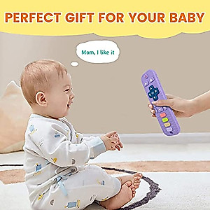 Baby Teething Toys, 2Pack Teething Toys for Babies 6-12 Months 0-6 Months, Baby Toys 6 to 12 Months, Remote Control Teething Toys, Newborn Baby Teether, Infant Toys for Baby Boy Girl Toys (Gray+Blue)