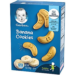 Gerber Toddler Banana Cookies, Baked with Real Bananas, 5 oz. Box (Pack of 5)