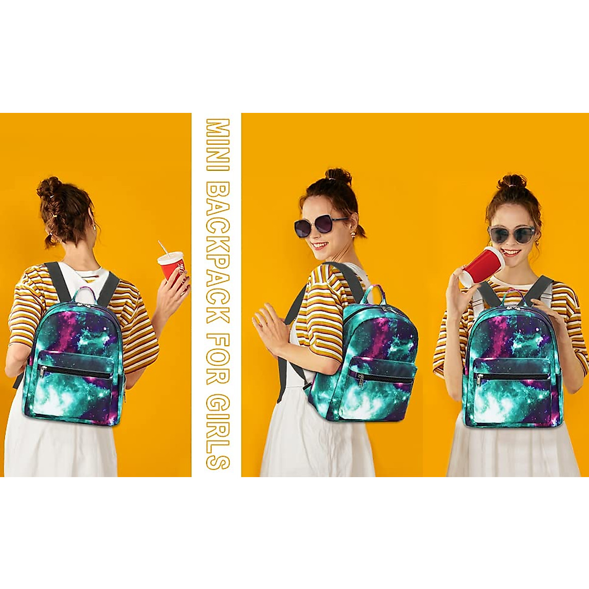 Bluboon Girls Mini Backpack Womens Small Backpack Purse Teens Cute Galaxy Travel Backpack Casual School Bookbag (Galaxy)