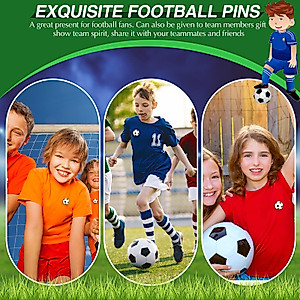 Soccer Lapel Pin Soccer Sports Lover Pins Soccer Ball Cartoon Round Metal Pins Football Hat Shirt Pin Tie Tack Pinback Men Women Brooches Sports Accessories Charm Decoration (48 Pcs)