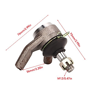 a Pair Suspension Tie Rod End Ball Joint Carbon Steel for 50‑250cc, Prevent Uneven Tire Wear Or Steering Wheel Shaking Replace Original Damaged and Worn Ball Joints 0.47in