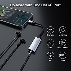 FIBBR USB C to 3.5mm Jack and Charger Adapter with PD 60W Fast Charging, 2 in 1 Type C to 3.5 Headphone Aux Audio Adapter Compatible with Galaxy A33 S22 S21 S20 Note20 10 OnePlus 9R Pixel 6 and More