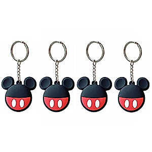 Cocomii 3D AirTag Case - 4 Pack 3D Cartoon - Slim - Lightweight - Matte - Keychain Ring 3D Cartoon Characters Cartoon - Minimalist Luxury Aesthetic Case Cover Compatible with Apple AirTag (Mickey)