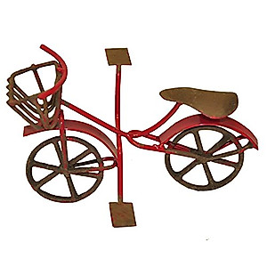 G & F Products MiniGardenn 10022 Fairy Garden Miniature Mini Bicycle, Red