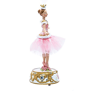 Kurt Adler T2274 10" Pink Ballerina Figure with Musical Base