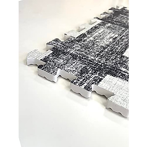 FloorPops FPF3751 Sawyer Plaid Interlocking Floor Tiles, Black