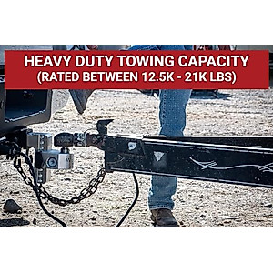 Adjustable Trailer Hitch, Adjustable Ball Mount, Truck Ball Hitch, Aluminum Trailer Tow Hitch w/Built in Scale for Anti Sway, 12,500 lbs GTW - Weigh Safe