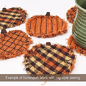 40 Autumn Spice Charm Pack, 5 inch Precut Cotton Homespun Fabric Squares by JCS