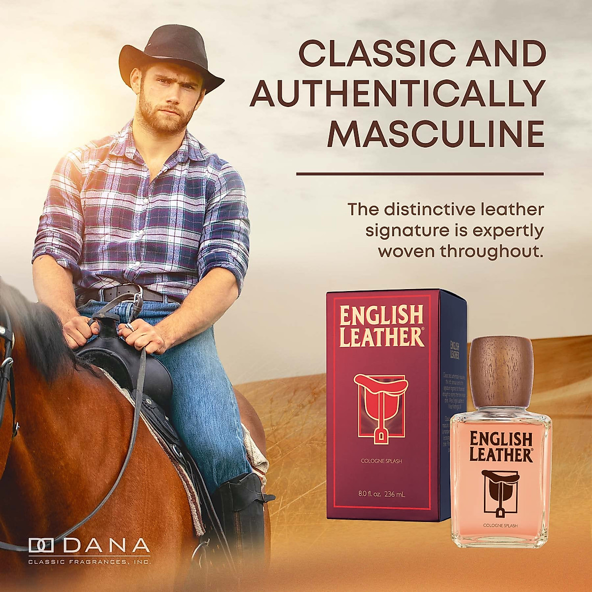Dana English Leather Cologne for Men 8 Oz