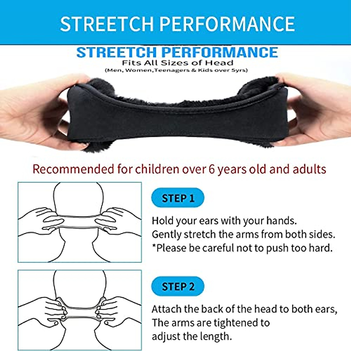 Wireless Bluetooth Ear Muffs for Winter Women Men, Built-in HD Speakers & Microphone, for Winter Outdoor Sports Travel