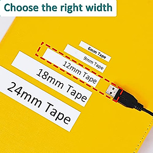 Hehua Tz Tape 12mm 0.47 Laminated Clear TZe-131 TZe131 Compatible for Brother Label Maker Tape 12mm 0.47 Clear TZ-131 TZ131 for Ptouch PT D210 D200 D220 D600 PTH110, 1/2'' Black on Clear, 6 Pack