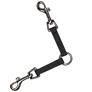 Guardian Gear Nylon 2-Way Small Dog Coupler with Nickel-Plated Swivel Clip, 4", Black