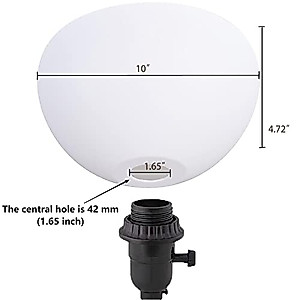 Floor Lamp Shade 2 Pack Torchiere Lamp Shades Replacement, 10 inch Diameter, 1.65 inch Fitter, Plastic Bowl White Lamp Shades for Floor Lamps Upright