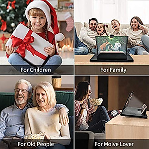 14 inch Black Phone Magnifying Screen Best Thin Foldable Mobile Phone Stand with 3D Screen Magnifier 2022 Newest Version Projector for Movie Cell Phone Screen Amplifier Compatible All Smartphones