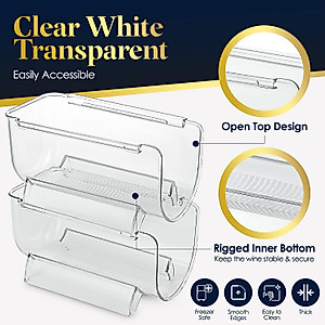 Homeries Wine & Water Bottle Organizer Holder Stackable Wine Rack for Kitchen Countertops, Table Top, Pantry, Fridge, Bars – Acrylic, Free Standing Wine Shelf – Holds Beer, Pop, Soda & Cans (2)