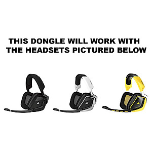 Corsair Void Pro RGB Elite Wireless Headset Replacement USB Dongle Transceiver Receiver CA-8910032 (Gray/Black)