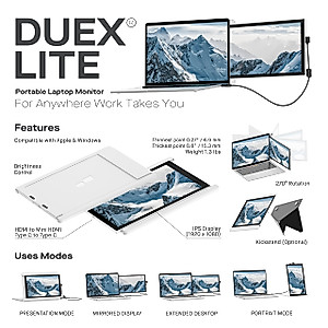 Mobile Pixels DUEX Lite 12.5" 16:9 Full HD Portable Laptop LCD Monitor, Cool White