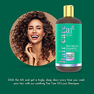 Artnaturals LUXE Tea Tree Shampoo - (16 Fl Oz / 473ml) - Sulfate Free – Made with 100% Pure Therapeutic Grade Tea Tree Essential Oil for Dandruff and Itchy Scalp