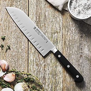 HENCKELS Classic Precision Razor-Sharp Hollow Edge Santoku Knife 7 Inch, German Engineered Informed by 100+ Years of Mastery