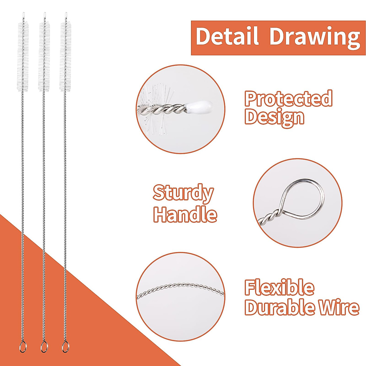 Straw Cleaner for Stanley, Extra Long Straw Cleaner Brush for 40/30/20 oz Stanley Mug, Straw Cleaner Brush for 40 oz Stanley Mug (10PCS)