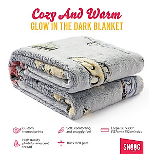 Kids Glow in The Dark Blanket - Kids Fleece Blankets for Girls & Boys - Soft Plush Kids Throw Blanket 50"x60" - Cars