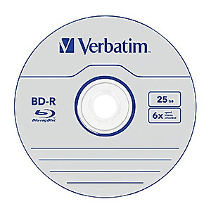 Verbatim BD-R Single Layer 6X Burning Speed Printable Surface Scratchguard Plus Pack of 5