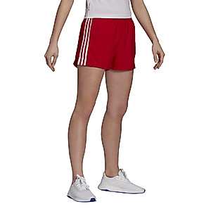 adidas Womens Woven 3-Stripes Sport Shorts Scarlet/White X-Small