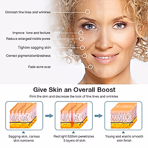 NEWKEY Red Light Therapy Mask for Face Wrinkles, 7 LED Light Therapy Facial Skin Care Mask,At-Home Photon Skin Care Beauty Mask for Anti-Ageing