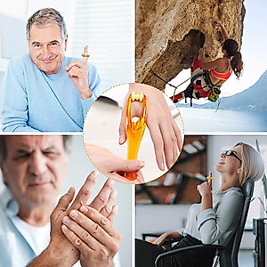 2 Pcs Finger Roller Massager and 5 Pcs Acupressure Massage Rings for Finger Hand Massage, Hand Blood Circulation Massage Roller Tools, Handheld Stress Relief Double Rubber Joint Roller Massager