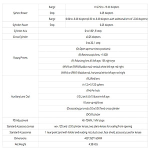 AISITESY Phoropter Ophthalmic Instruments Optical View Tester Vision Tester Minus Cylinder Lenses Manual Phoropter