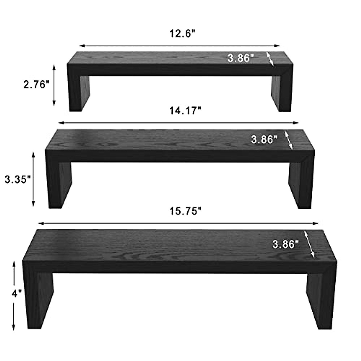 Bundled Black Floating Shelves of GREENDEW Wall Shelves Invisible Mounted (Set of 2) and U-Shaped Decor Shelves (Set of 3) for Living Room, Bedroom, Bathroom, Kitchen, Office Storage