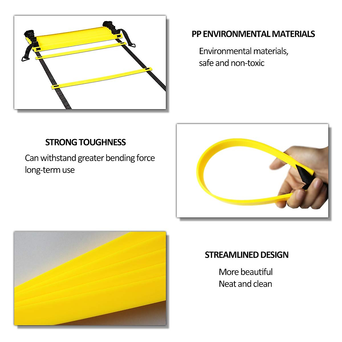 OFYDNR Speed Agility Ladder Training Set - 12 Rung 20Ft Agility Ladder, 12 Disc Cones, 4 Steel Stakes, Resistance Parachute with Carry Bag for Soccer Basketball Football Boxing Footwork Sports