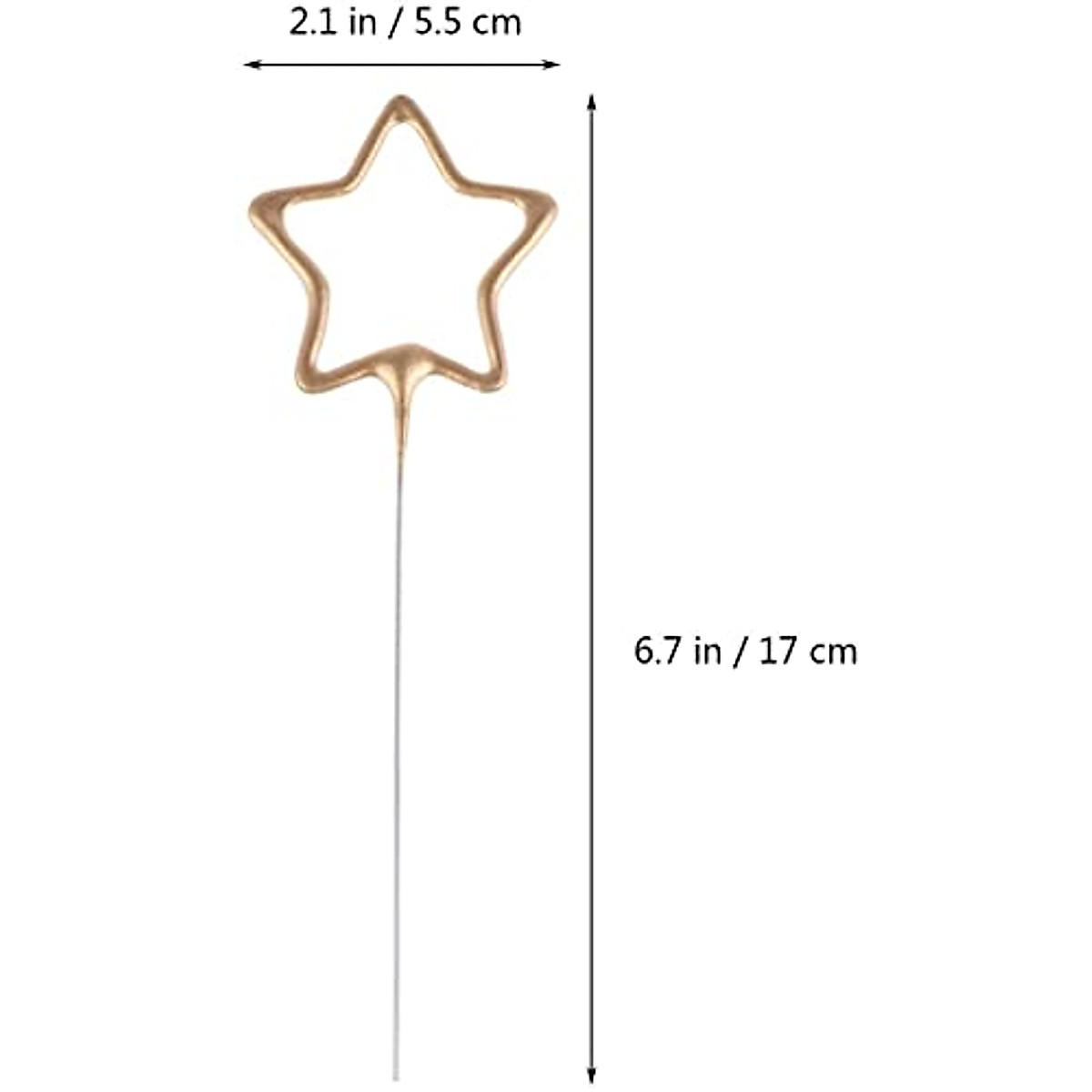 10pcs Exquisite Creative Sparkler Candles Cake Toppers Candle Ornament for Birthday Wedding Anniversary Valentines Day Christmas Festival ect (5 pcs Heart 5 pcs Star)