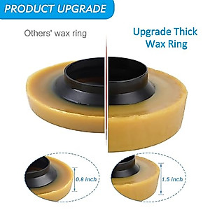 Hibbent Toilet Wax Ring Kit, Toilet Bowl Wax Ring with Brass Closet Bolts, Bolt Caps, PE Flange and Extra Retainers, Thick Wax Ring Gasket for Toilet Bowl- Gas, Odor and Watertight Seal