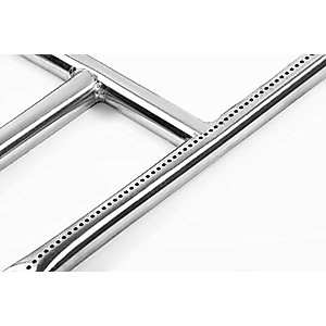 DELSbbq Stainless Steel BBQ Grill Burner Replacement for Blackstone 28 Inch Grill Top, 2 Pack Burner Tube with Screw