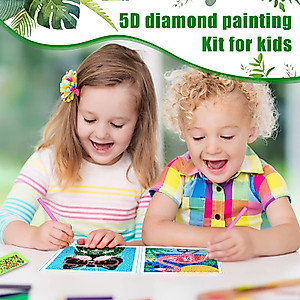 8 Pieces 5D Diamond Kit for Kids Crafts for Kids Ages 8-12 Painting Kits for Kids Diamond Art for Kids DIY Full Drill Painting Set Kids' Paint by Number Kits(Delicate Style)