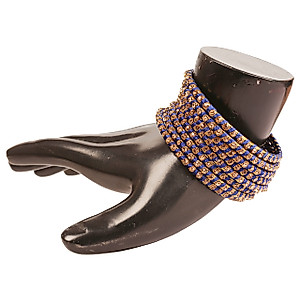Touchstone New Silk Thread Bangle Collection Indian Bollywood Hand Woven Silk Thread Royal Blue Color Rhinestone Designer Jewelry Special Large Size Bracelets Bangle Set of 8 for Women.
