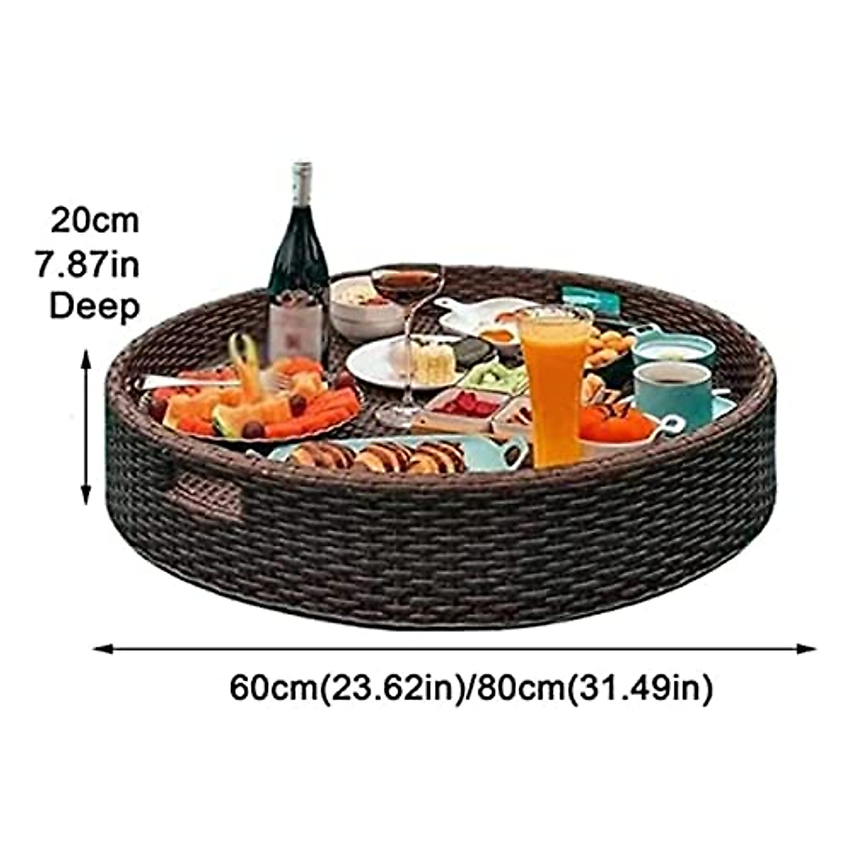 Stylish Rattan Floating Tray for Pool & Spa - Perfect for Parties