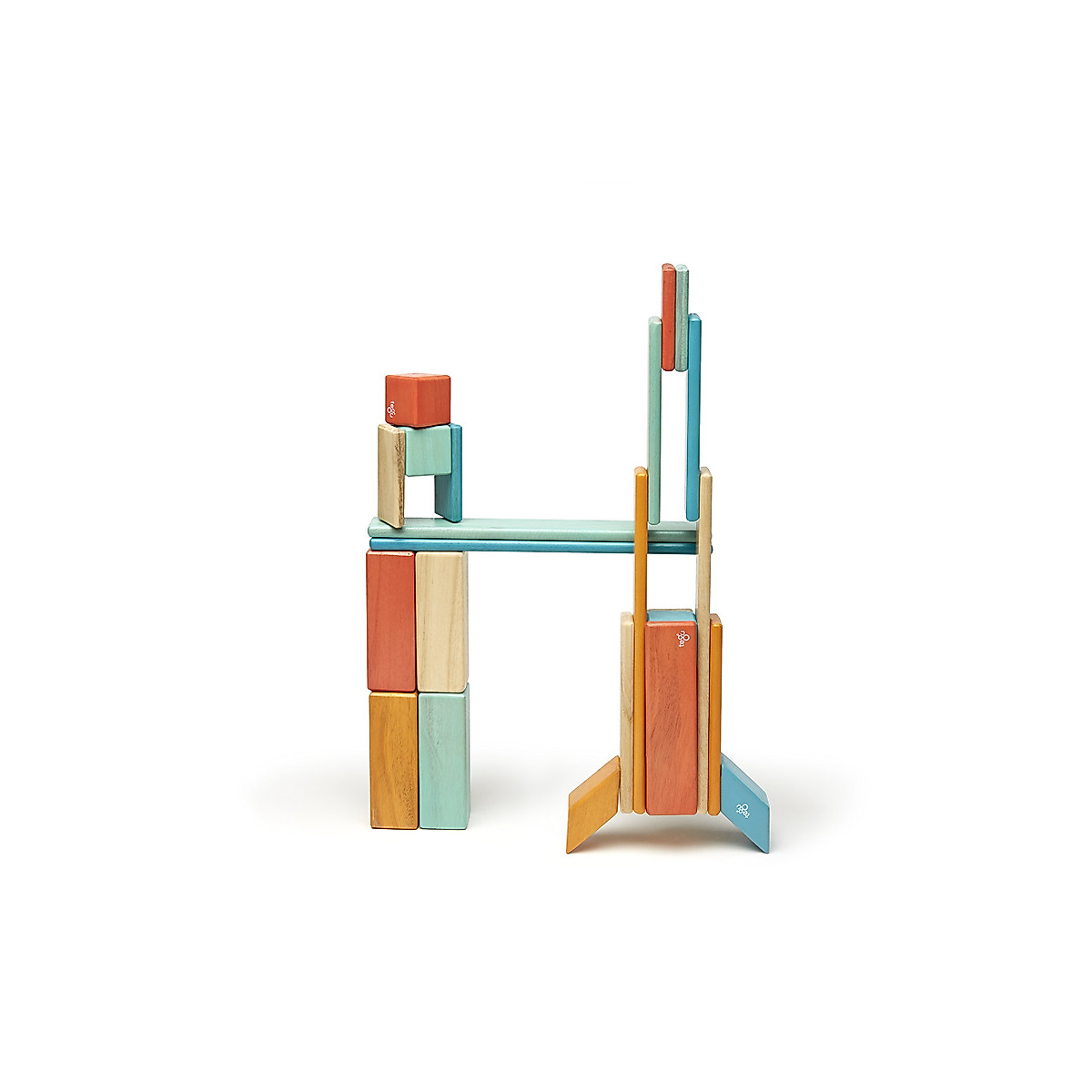 24 Piece Tegu Magnetic Wooden Block Set, Sunset, 1-99 years old