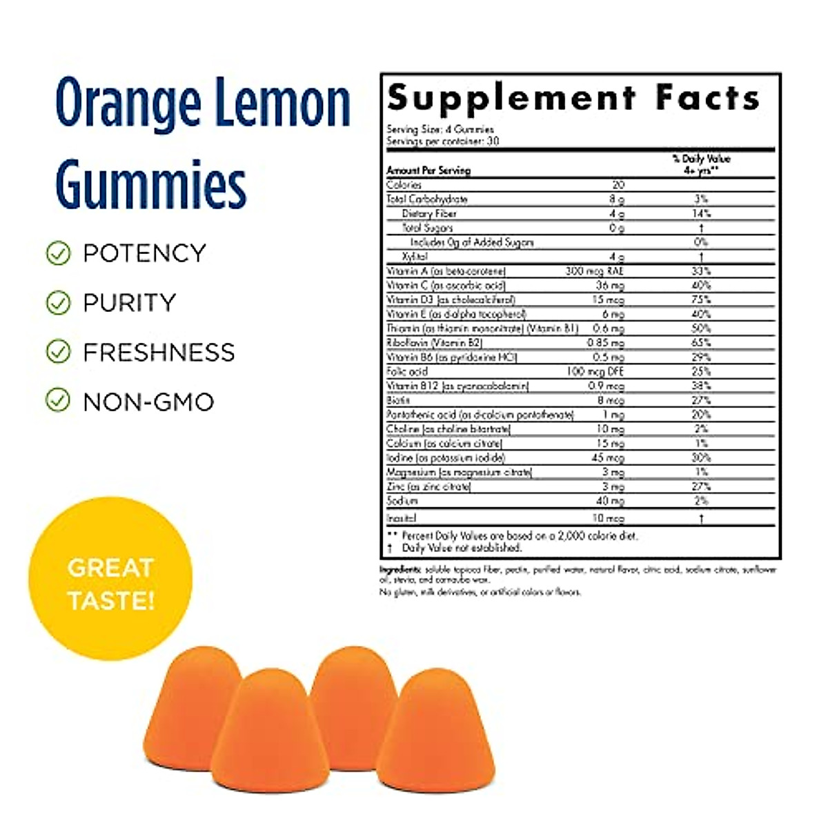 Nordic Naturals Zero Sugar Kids Multi Gummies, Orange Lemon - 120 Gummies - Great-Tasting Multivitamin for Ages 4+ - Supports Growth & Development - Non-GMO, Vegetarian - 30 Servings