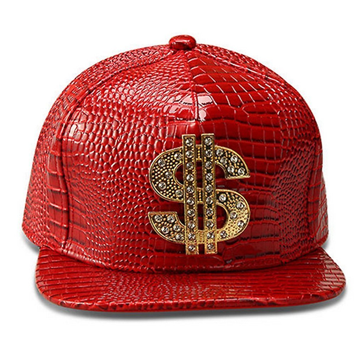 Hip Hop Hat,Flat-Brimmed Hat,Rock Cap,Adjustable Snapback Hat for Men and Women (red)