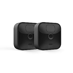 Certified Refurbished Blink Outdoor - wireless, weather-resistant HD security camera, two-year battery life, motion detection, set up in minutes – 2 camera kit