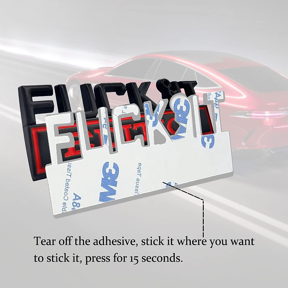 Fuck IT Edition Emblem, Car Exterior Emblems Badge 3D Sticker Decal, Fuck-IT Edition Emblem 3D Fender Badge Decal, 3D Fender Badge Decal Car Truck Replacement, Fit for All Cars