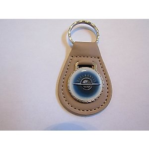 1930's 1940's 1950's OLDS WORLD VINTAGE LOGO LEATHER KEYCHAIN - BEIGE