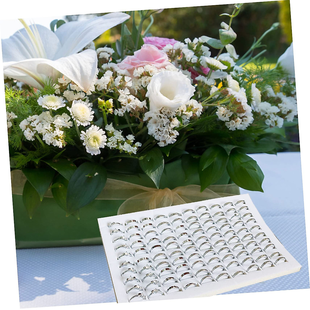 Holibanna 4pcs Box Jewelry Box Pad Earrings Sponge Display Shelf Earstud Insert Vanity Tray Foam Insert Ear Stud Holder Jewelry Showcase Pads Ring Holder Insert Props Glasses White